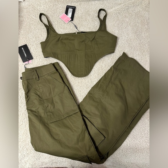 PrettyLittleThing | Pants & Jumpsuits | Prettylittlething Army Green ...